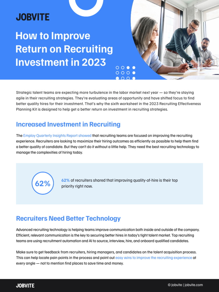 Return On Recruiting Investment | PDF | Recruitment | Fee