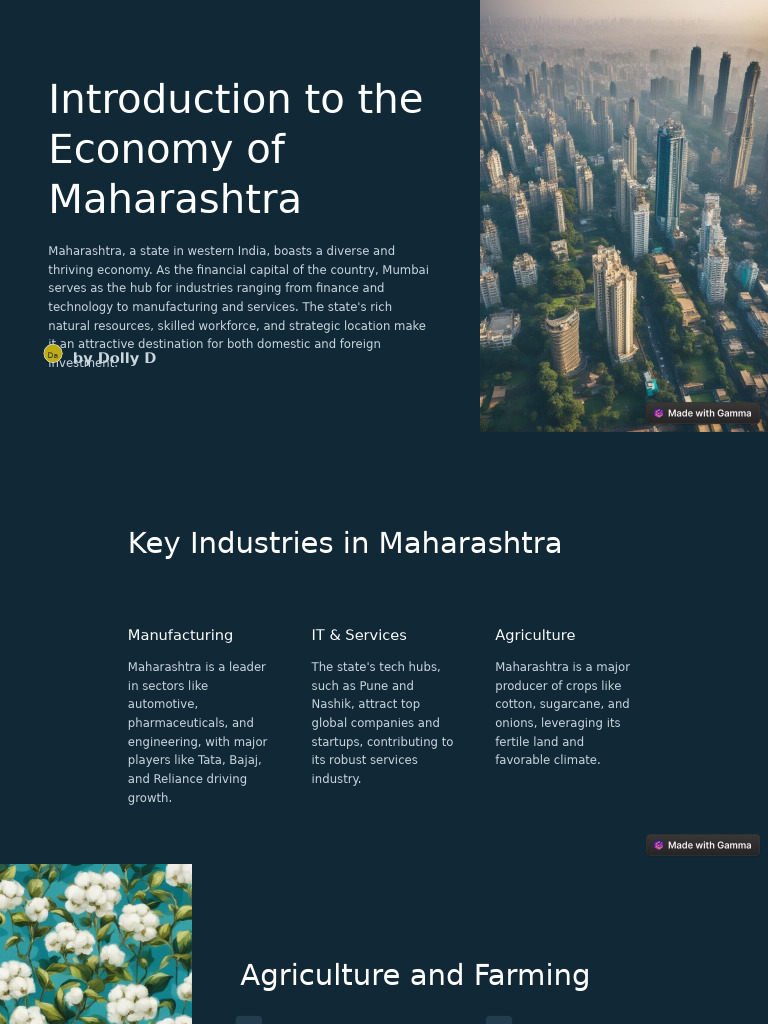 Overview of Maharashtra's Economy | PDF | Agriculture | Economies