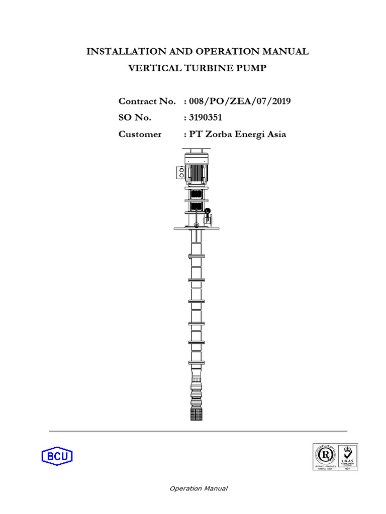 7-1 Manual Pompa BCU | PDF | Pump | Bearing (Mechanical)