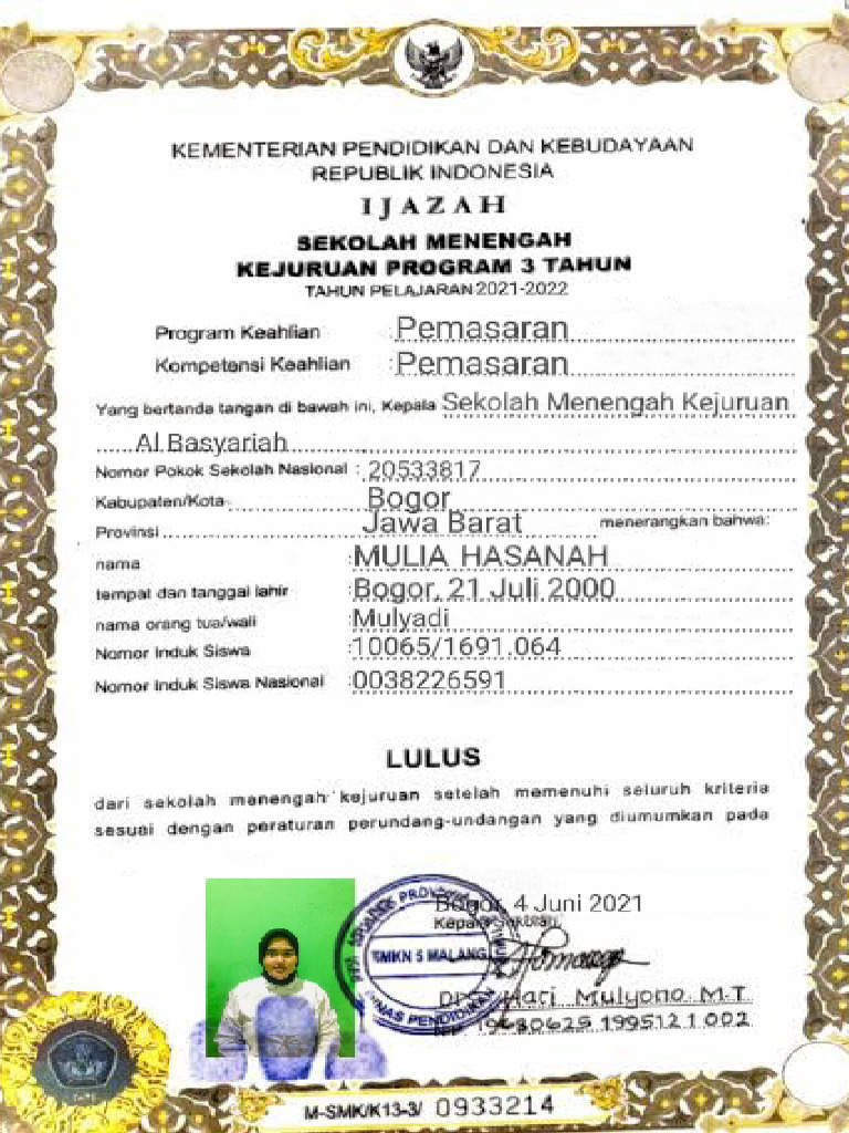 Ijasah Temen Ozi | PDF