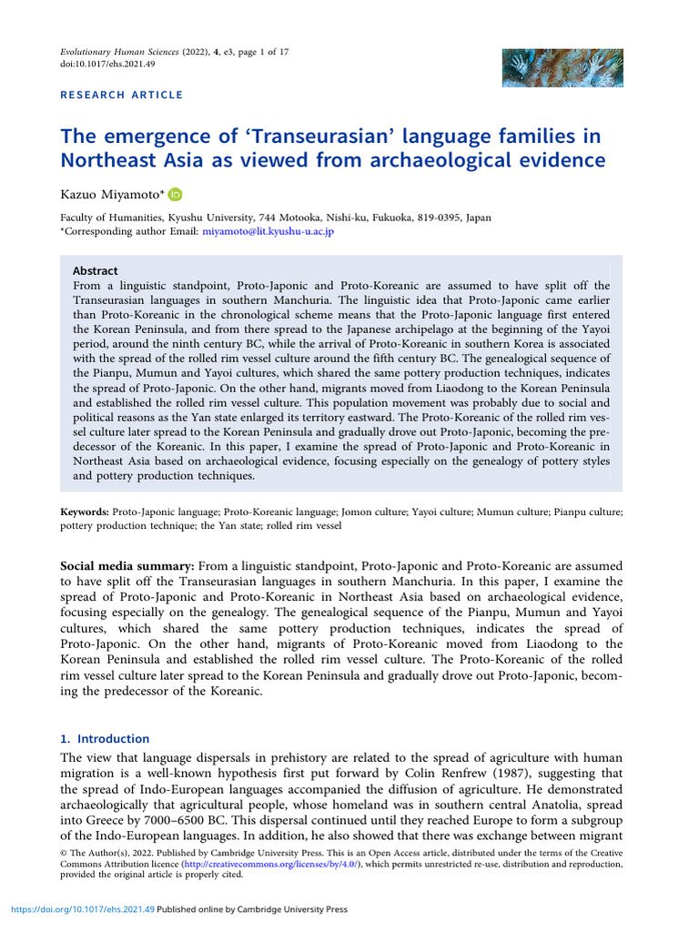 Div Class Title The Emergence of Transeurasian Language Families in ...