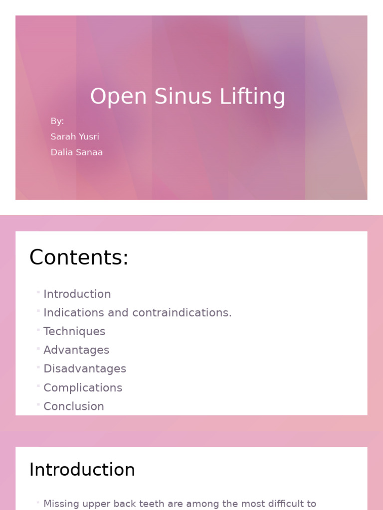 Open Sinus Lift | PDF | Dental Implant | Surgery