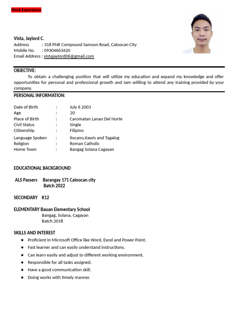 Resume Jaylord | PDF