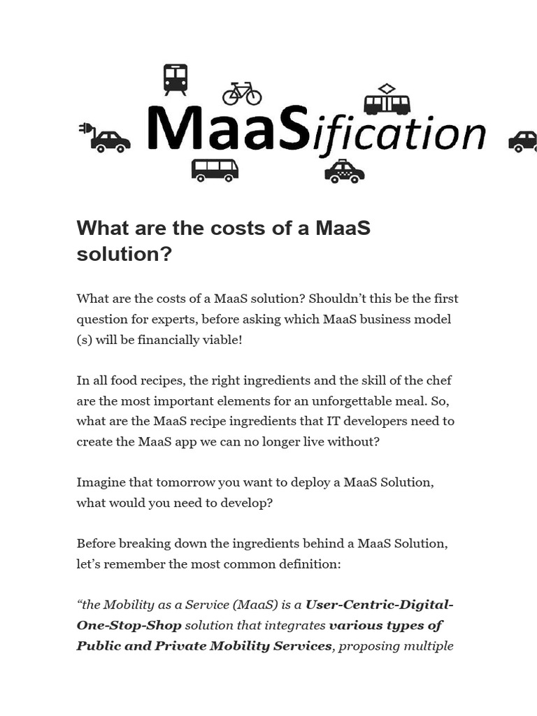 What Are The Costs of A MaaS Solution | PDF | Ciencias de la ...