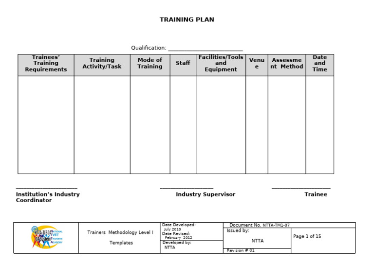 2 - SWBL-Training Plan | PDF