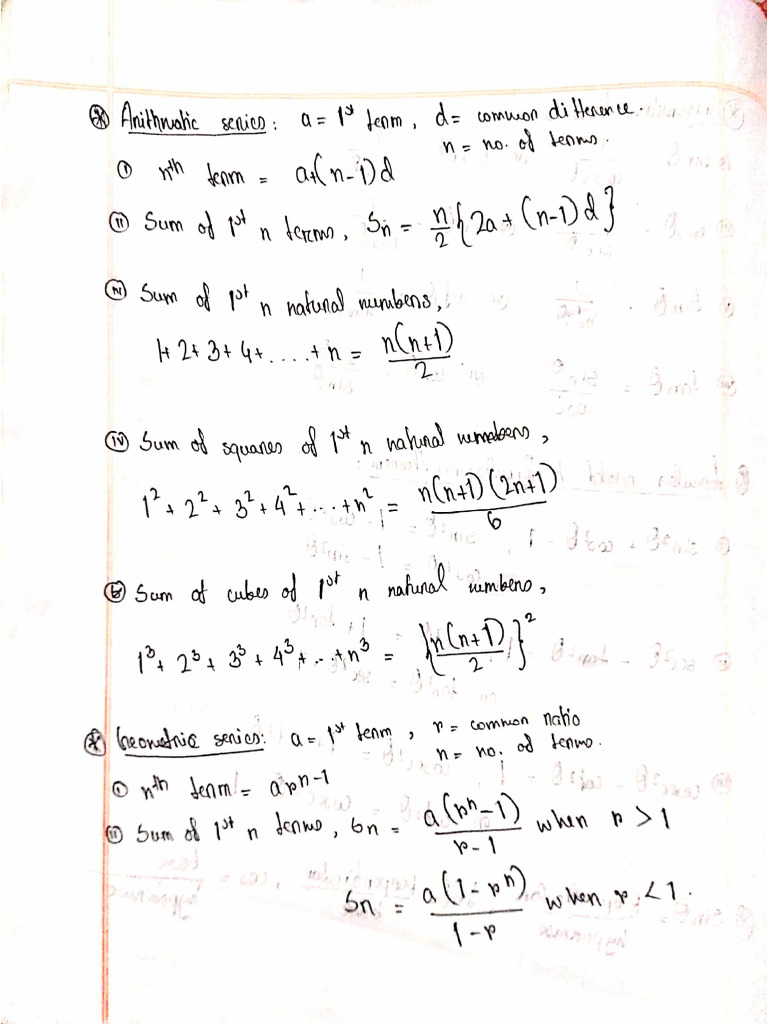 Series Formulae | PDF