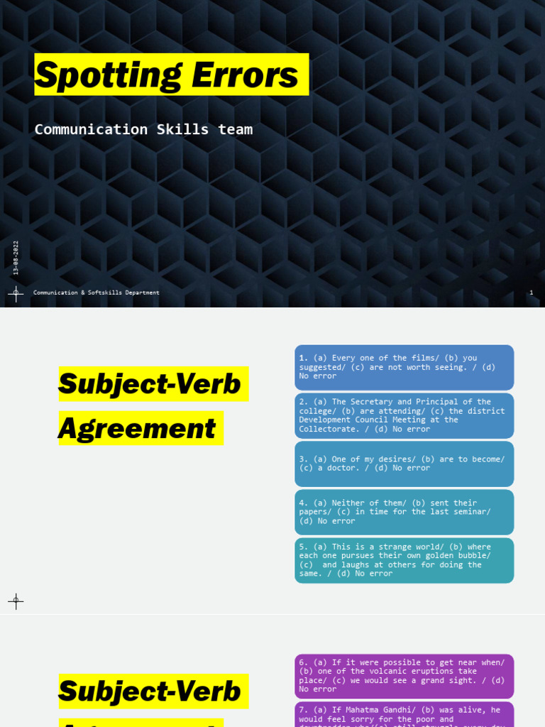Spotting Errors | PDF | Linguistics | Syntax