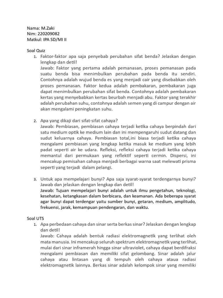 Tugas Quiz Dan Uts M.zaki | PDF