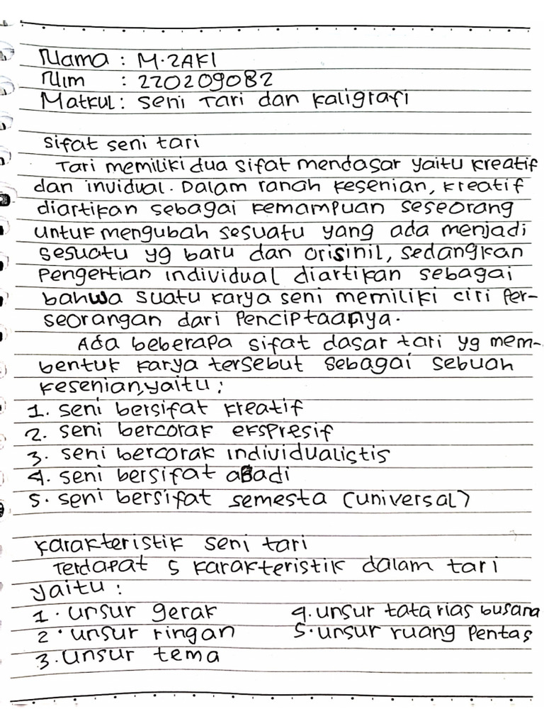 M.zaki_22020982_Tugas 4 Seni Tari Dan Ka | PDF