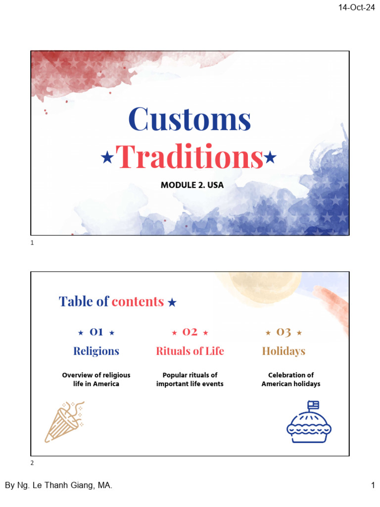 7 USA Customs-Traditions | PDF | Rituals | Wedding