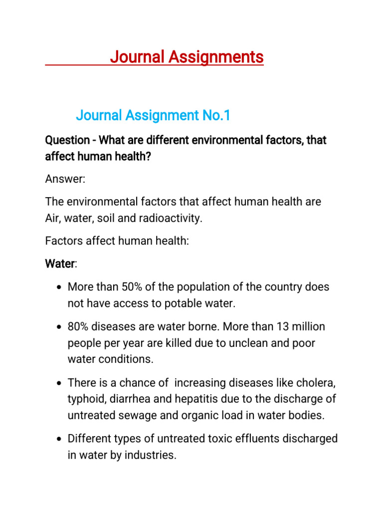 12 th Journal Assignments 22 -23 | PDF