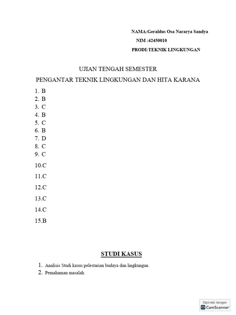 UTS Pengantar Teknik Lingkungan | PDF