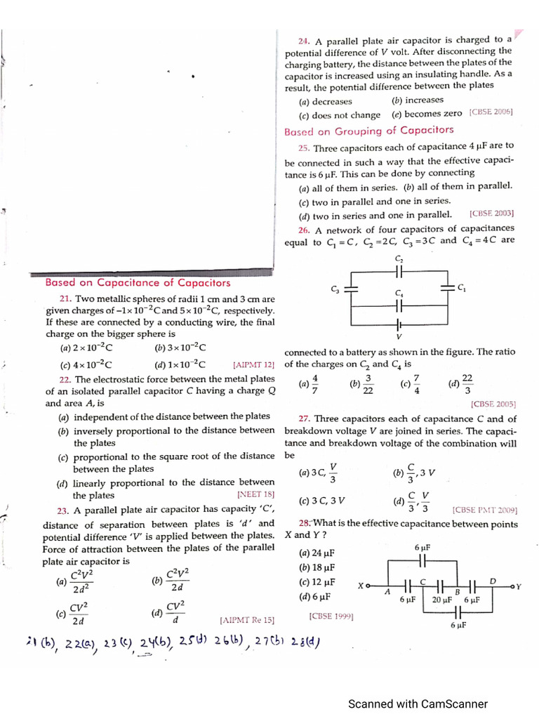 Capacitors-2 (Competency Based MC Q) | PDF