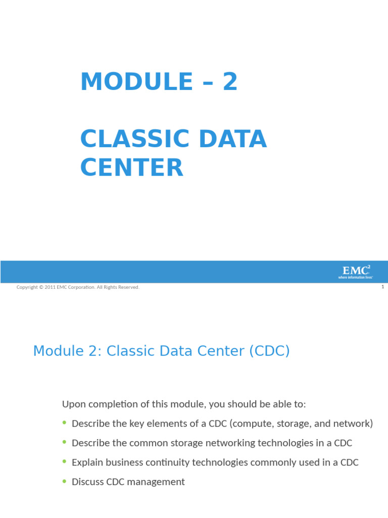 CIS Module 2 - Classic Data Center | PDF | Backup | Computer Network