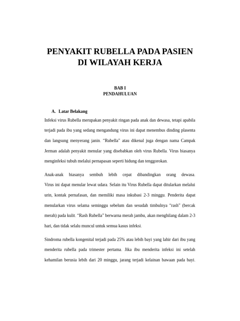 Dampak Rubella pada Kehamilan dan Bayi | PDF