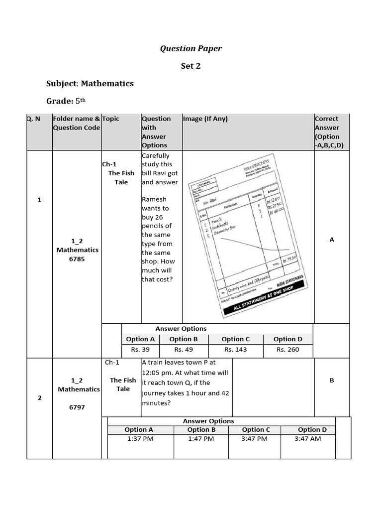 set-2-maths-class-v | PDF