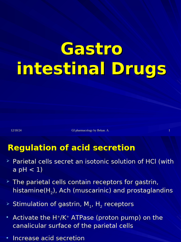 GI Pharmacology | PDF | Diarrhea | Clinical Medicine
