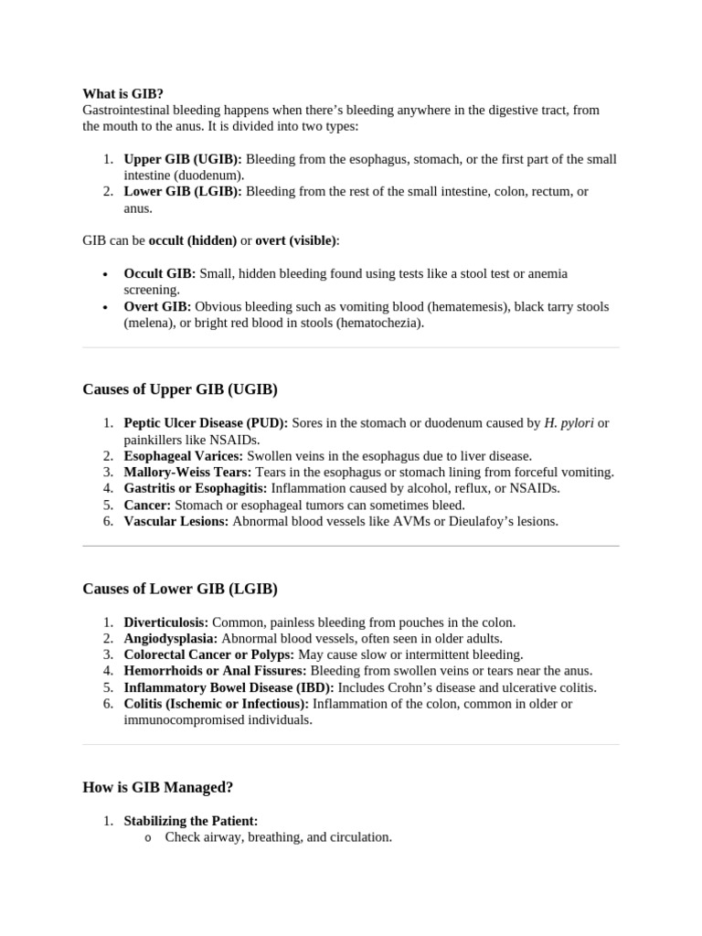 What is GIB | PDF | Medical Specialties | Digestive System