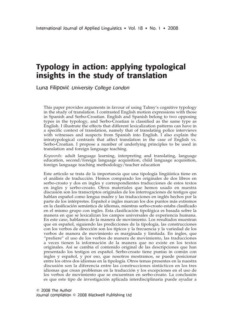 Typology in Action Applying Typological | PDF | Linguistic Typology ...