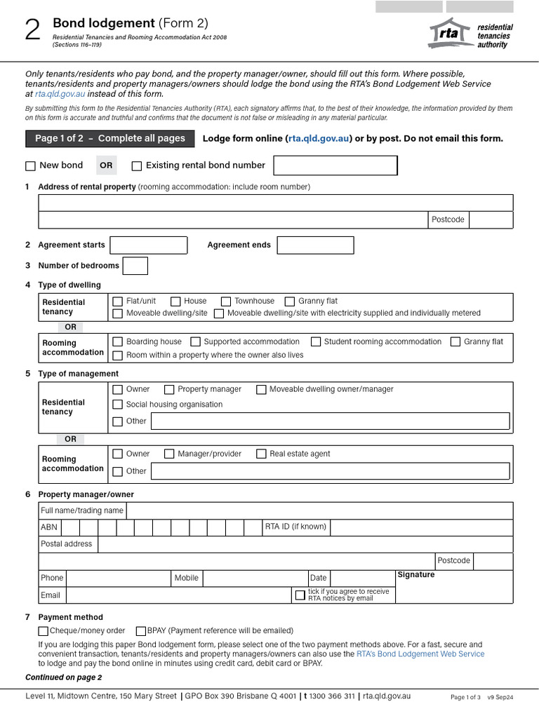Form-2-Bond-lodgement (1) | PDF | Leasehold Estate | Payments