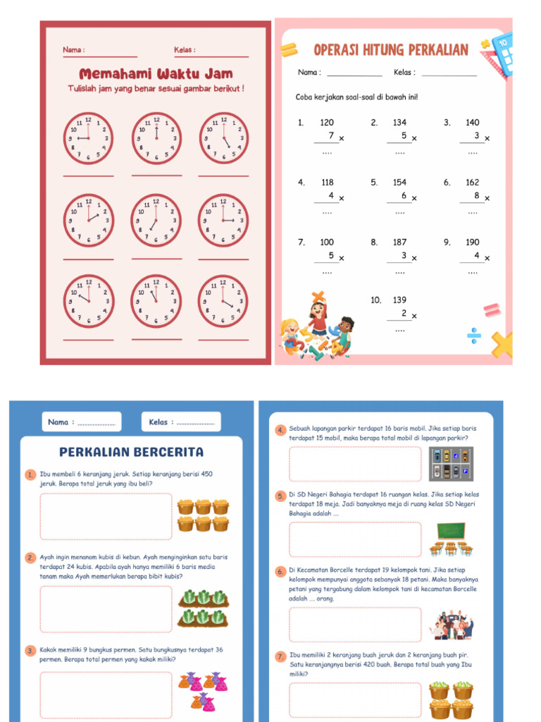 soal les perkalian pembagian dan jam | PDF