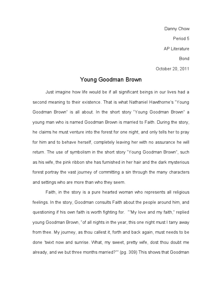 Symbolism in "Young Goodman Brown" | PDF | Religion And Belief