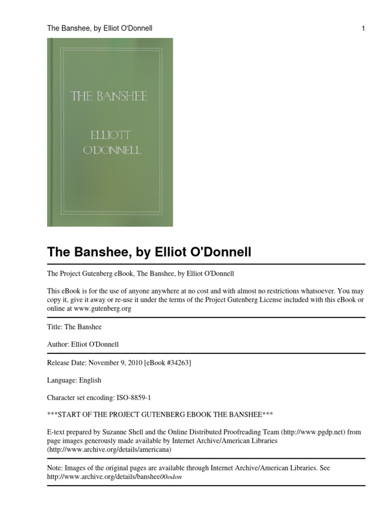 The Banshee | PDF | Irish People | Project Gutenberg
