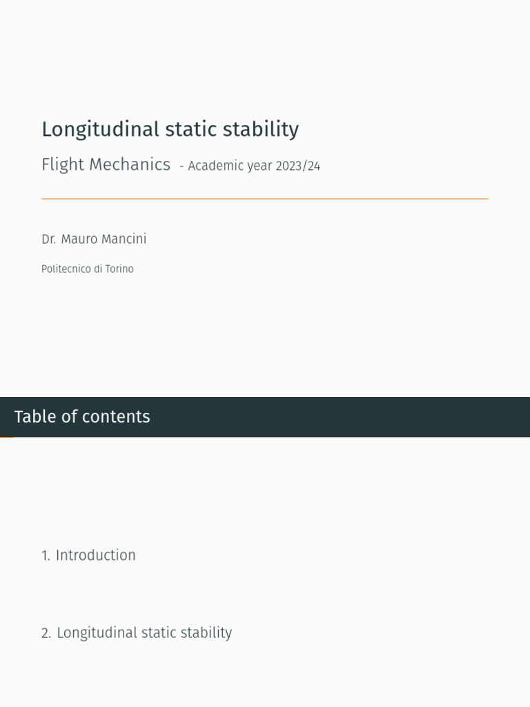 7-Longitudinal Static Stability Lectures | PDF | Aviation | Aerospace ...
