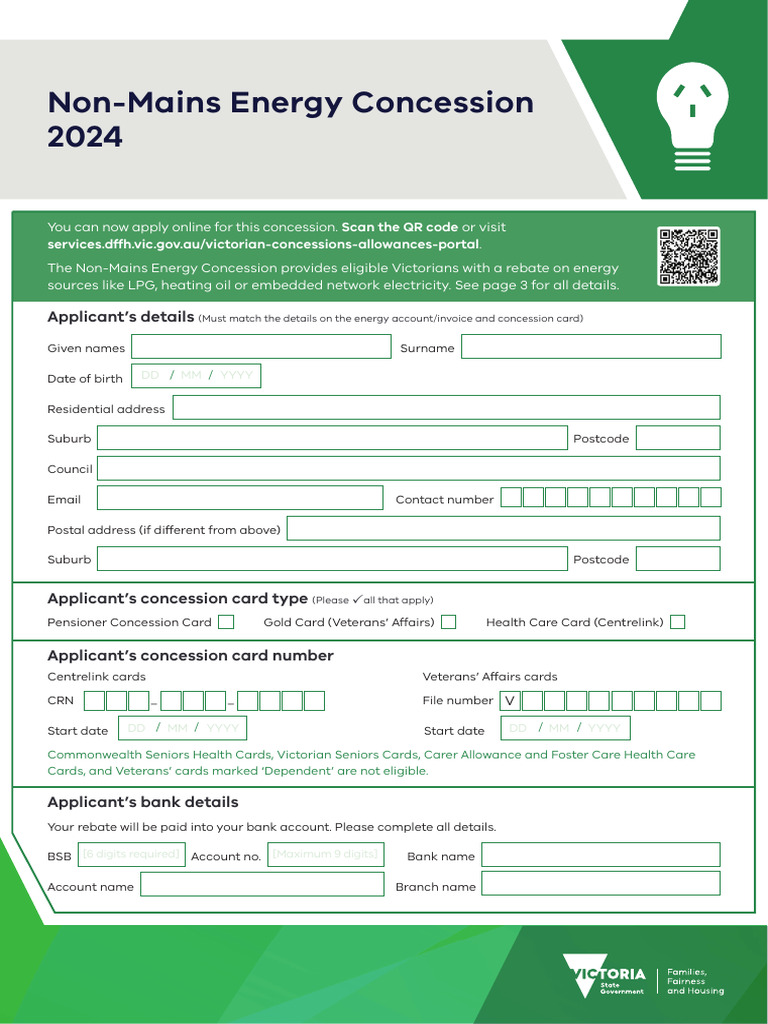 Non-Mains Energy Concession Application Form | PDF | Liquefied ...