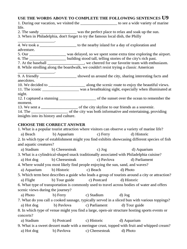 U9 new words extra task | PDF
