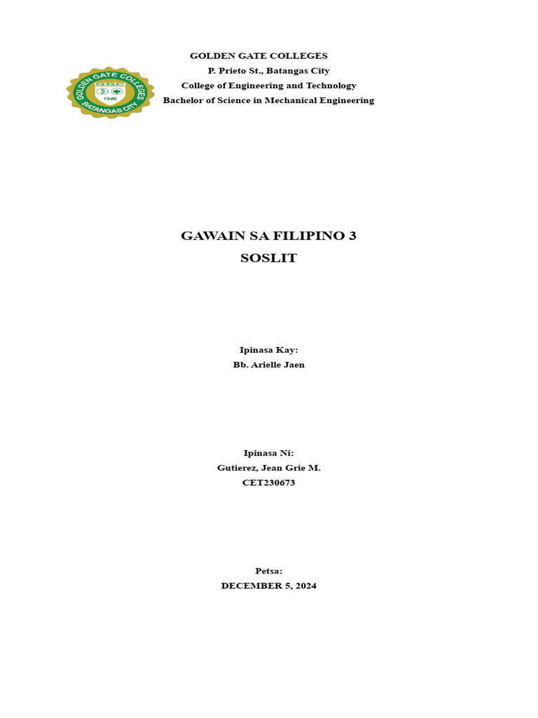 Soslit (Act1to3 | PDF