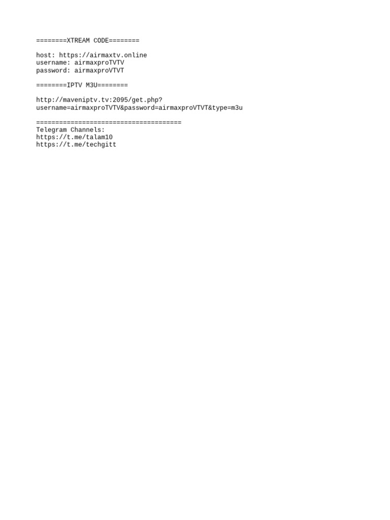 Xtream&m3u Code | PDF