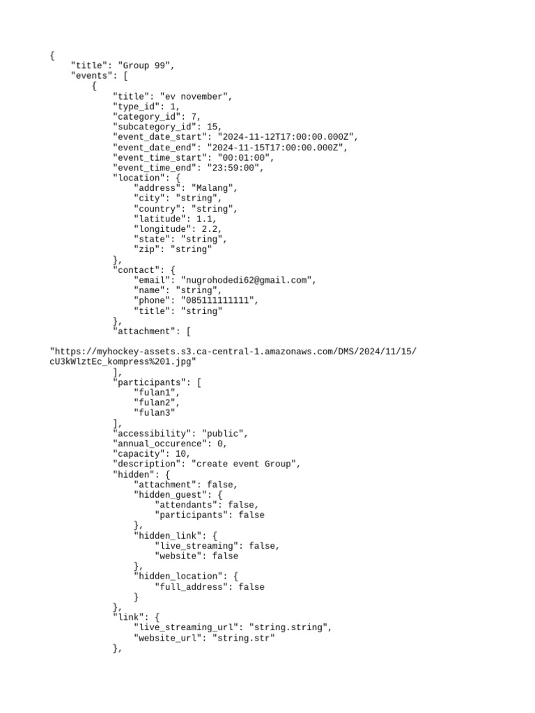 payload create event group | PDF