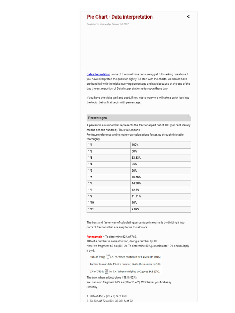 Pie Chart DI Notes PDF | PDF | Pie Chart