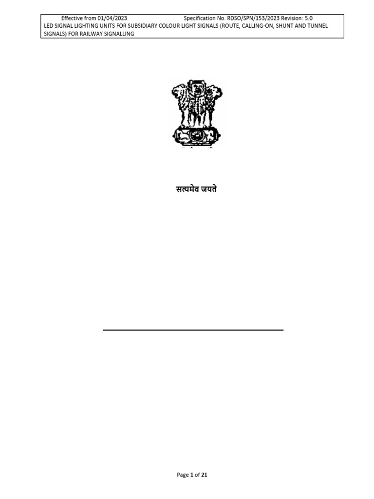 LED Signal Lighting Units Spec 153/2023 | PDF | Light Emitting Diode ...
