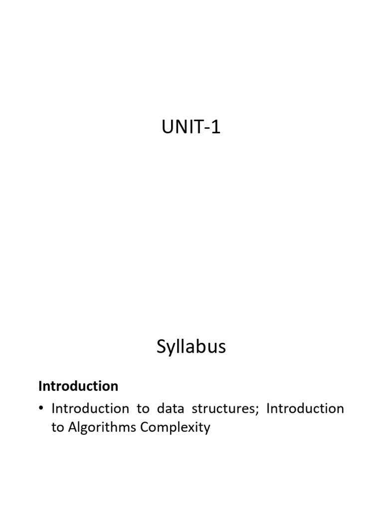 UNIT-1 | PDF | Time Complexity | Data Structure