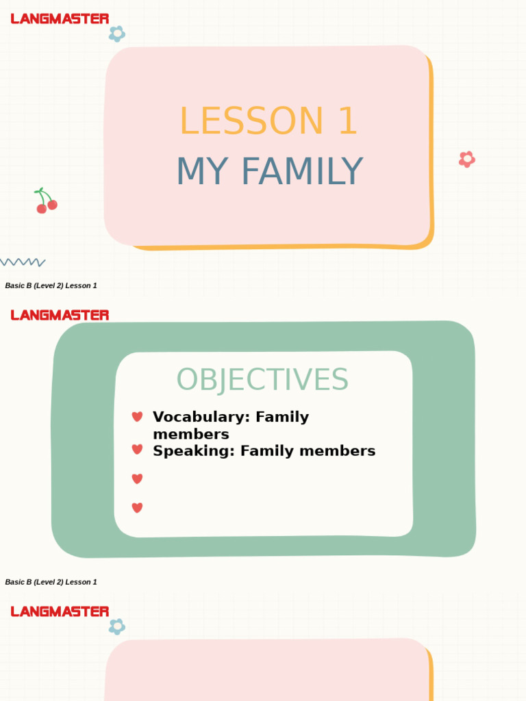 (LMC) Level 2 - My Family - Slides | PDF
