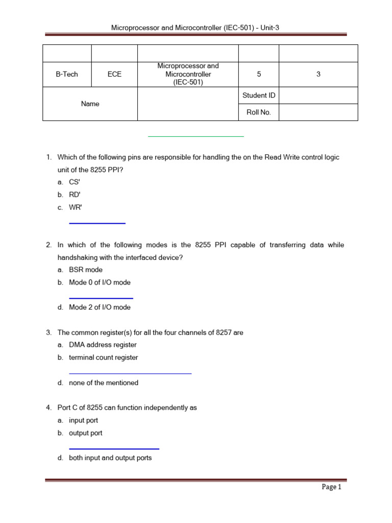 Unit-3_Microprocessor_AK | PDF | Input/Output | Electronics Unit-3_Microprocessor_AK | PDF | Input/Output | Electronics