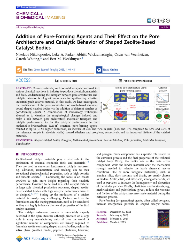 Addition of Pore-Forming Agents and Their Effect on the Pore ...