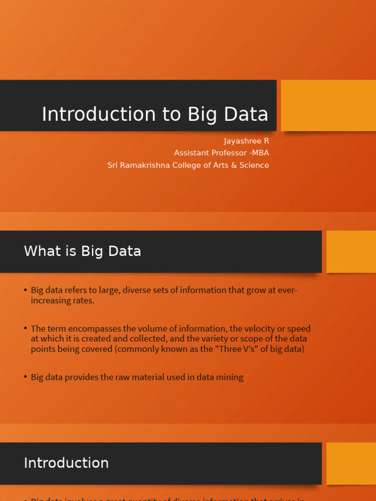 Big Data PPT | PDF | Big Data | Analytics Big Data PPT | PDF | Big Data | Analytics