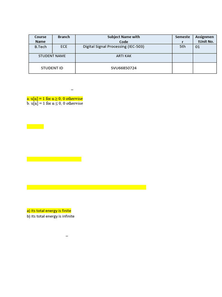 DSP AK A1 | PDF | Computer Programming | Applied Mathematics
