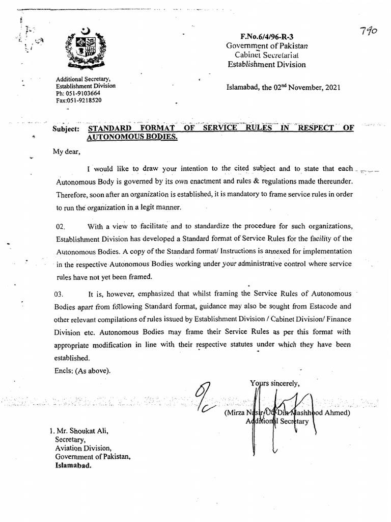 Standard Service Rules for Autonomous Bodies | PDF | Pakistan ...