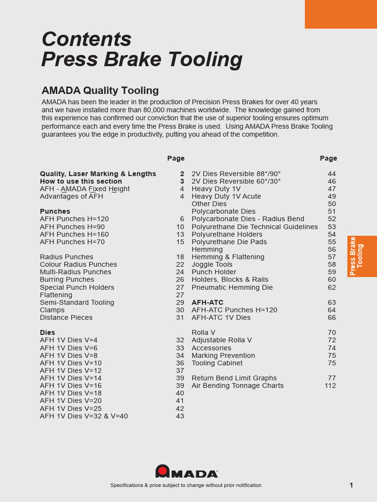 Amada Tooling Price List 2021 BENDING1 | PDF | Mechanical Engineering