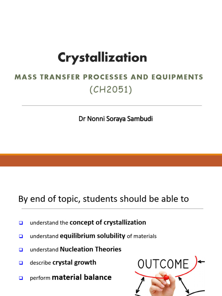 Crystallization Mass Transfer Pdf Crystallization Solubility