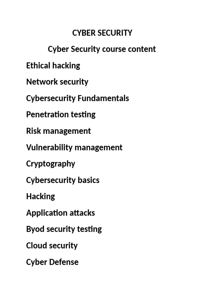 Cyber Security | PDF | Security | Computer Security