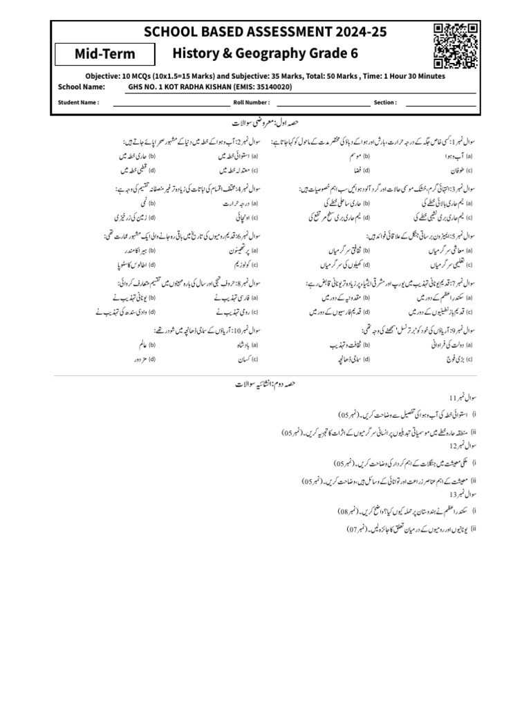 6 History Urdu | PDF