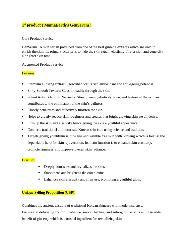 Guidelines For Competitive Analysis Assignment | PDF | Vitamin C | Skin