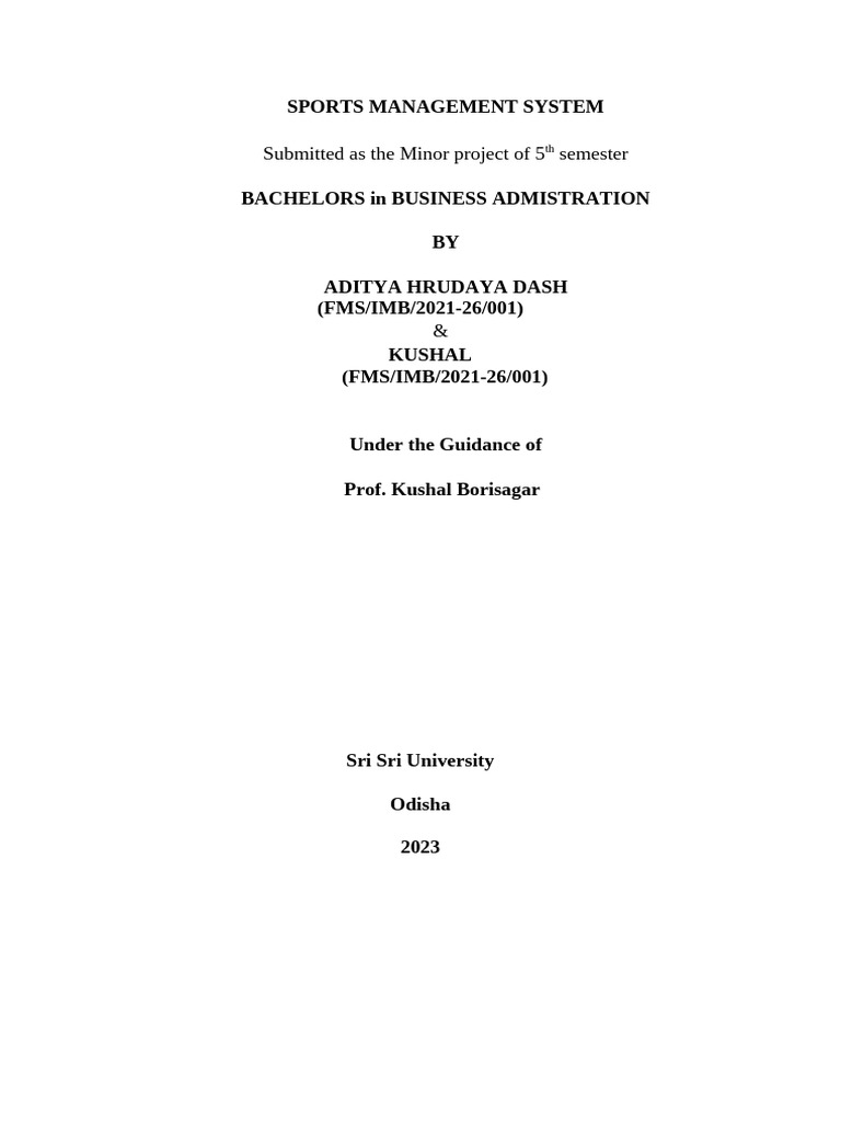 SPORTS MANAGEMENT SYSTEM | PDF | Web Development | Information ...