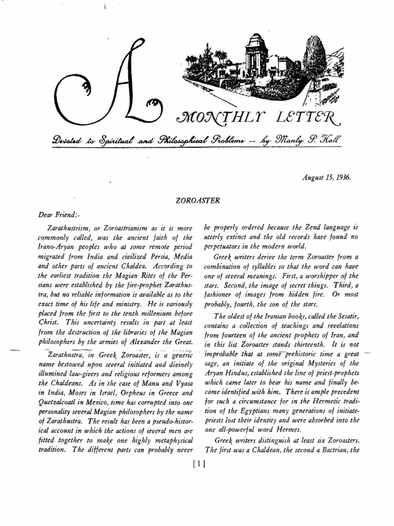 A Monthly Letter August 15 1936 | PDF