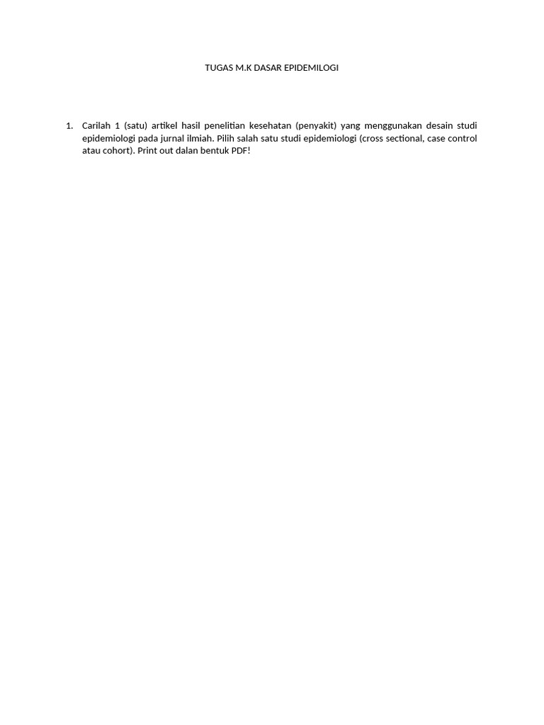 Tugas Epid Dasar Mahasiswa | PDF